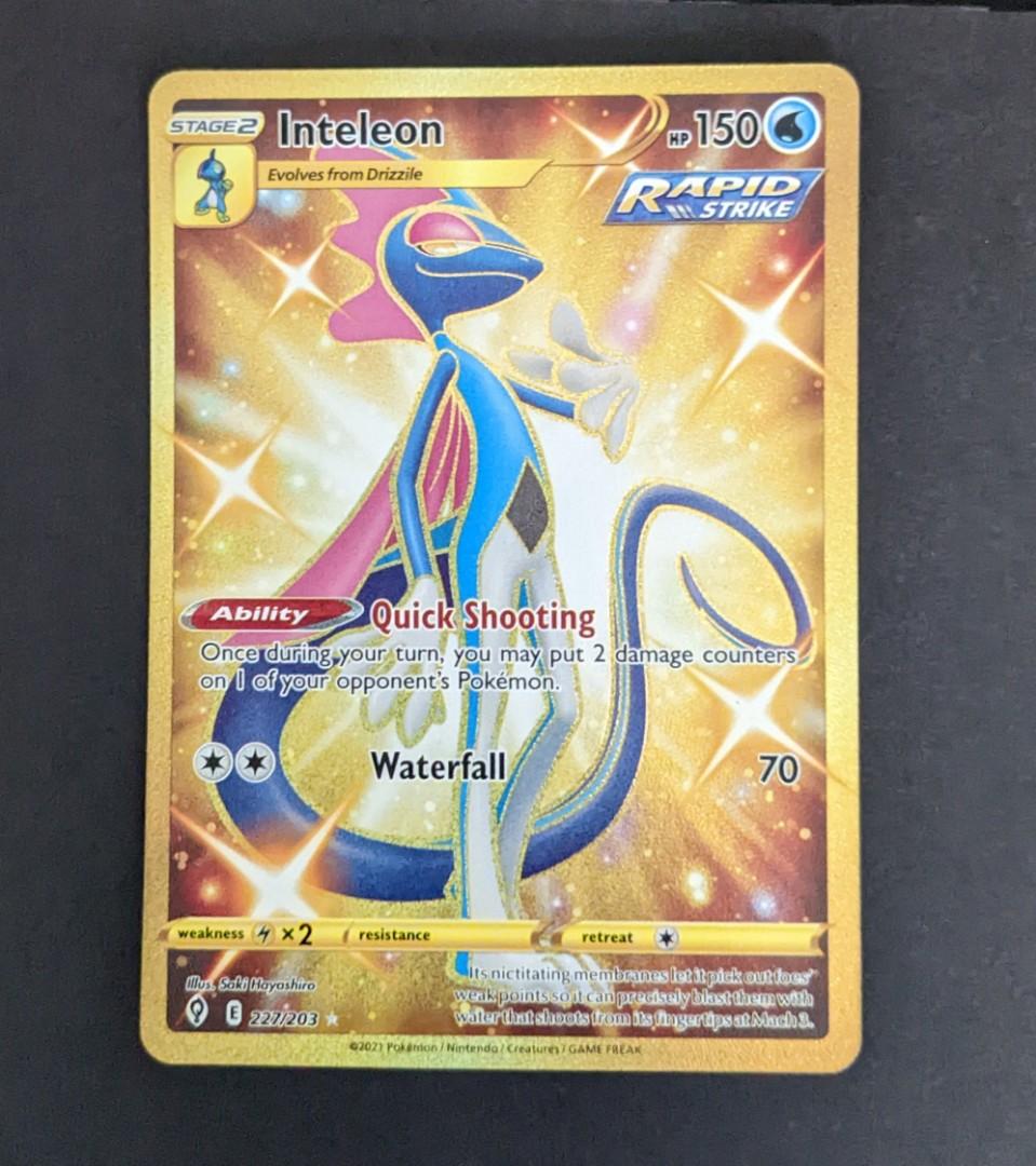 Inteleon Gold FA Evolving Skies Pokemon Card Tcg, Hobbies & Toys, Toys ...