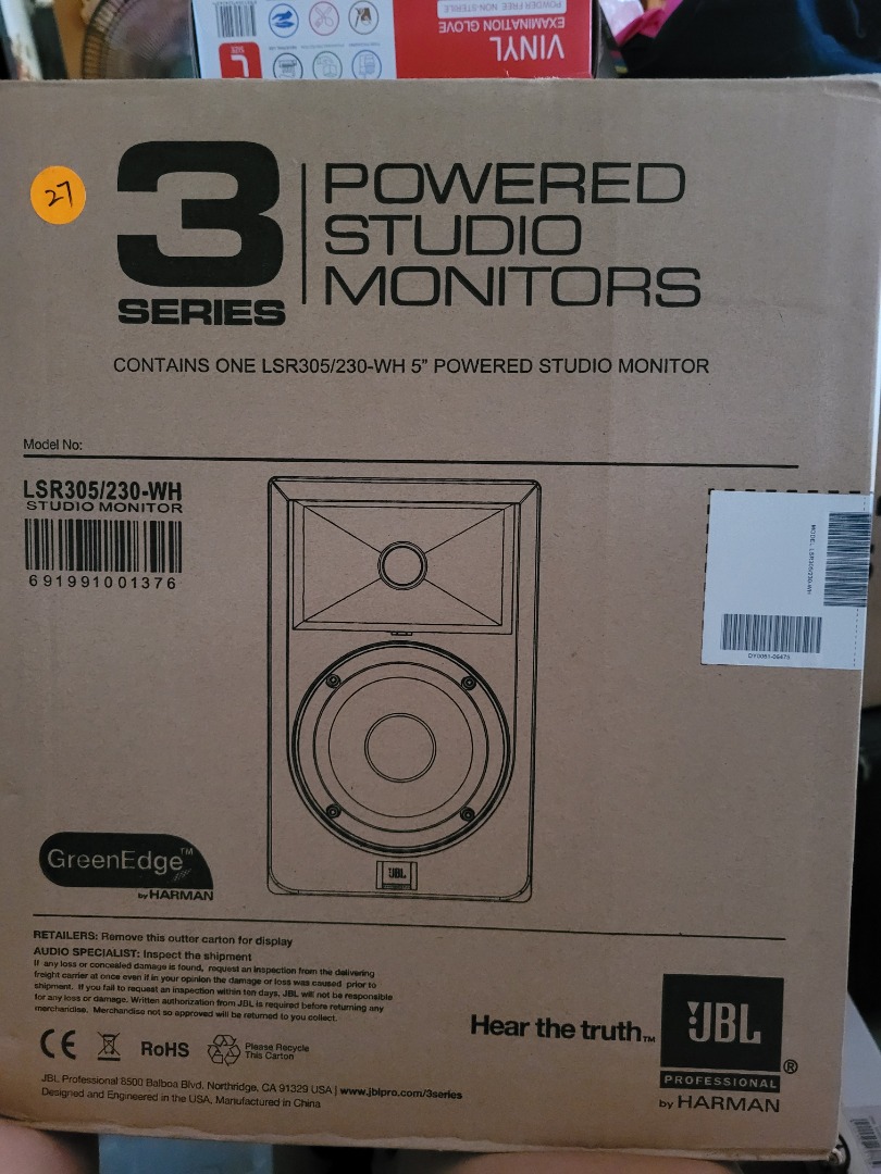 JBL LRS305/230-WG 5" powered studio monitor, TV & Home Appliances, TV ...