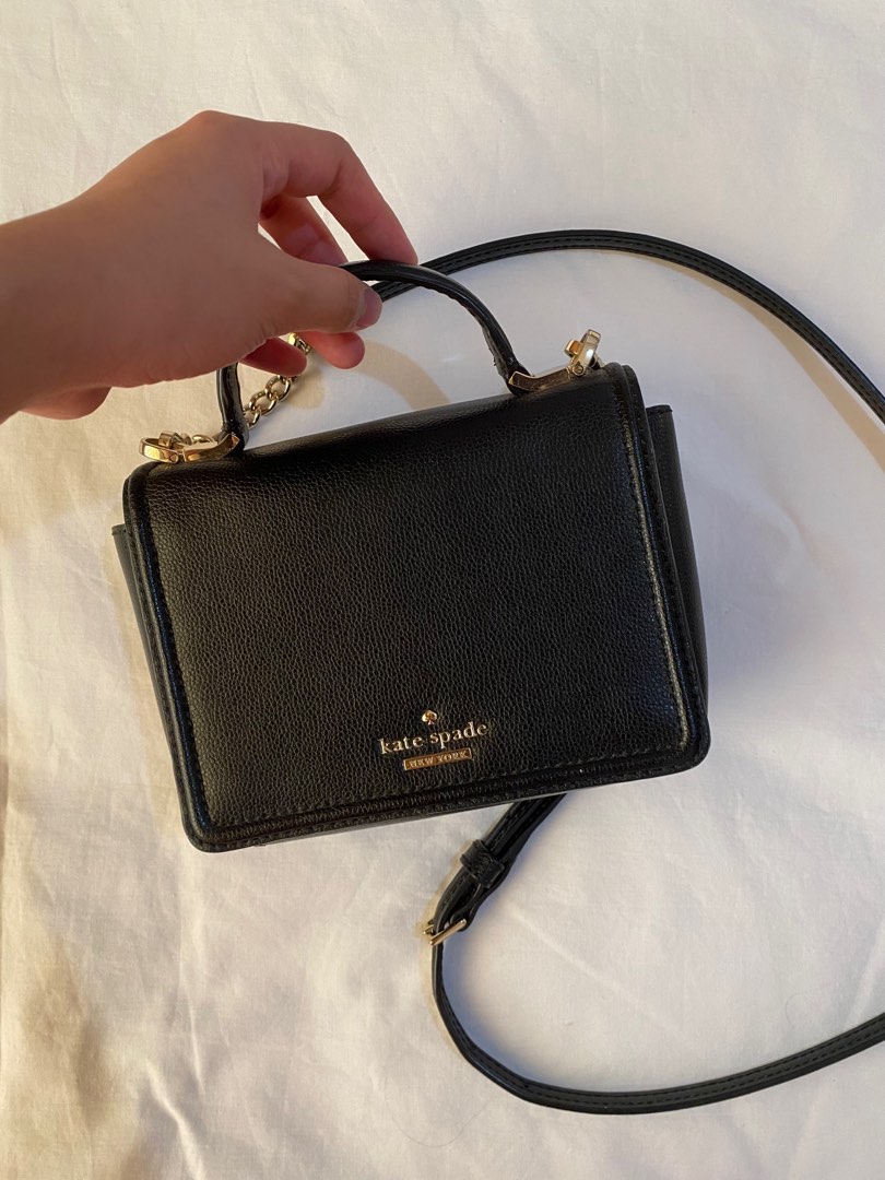 KATE SPADE Maisie Patterson Drive Black Mini Satchel Bag, Women's ...