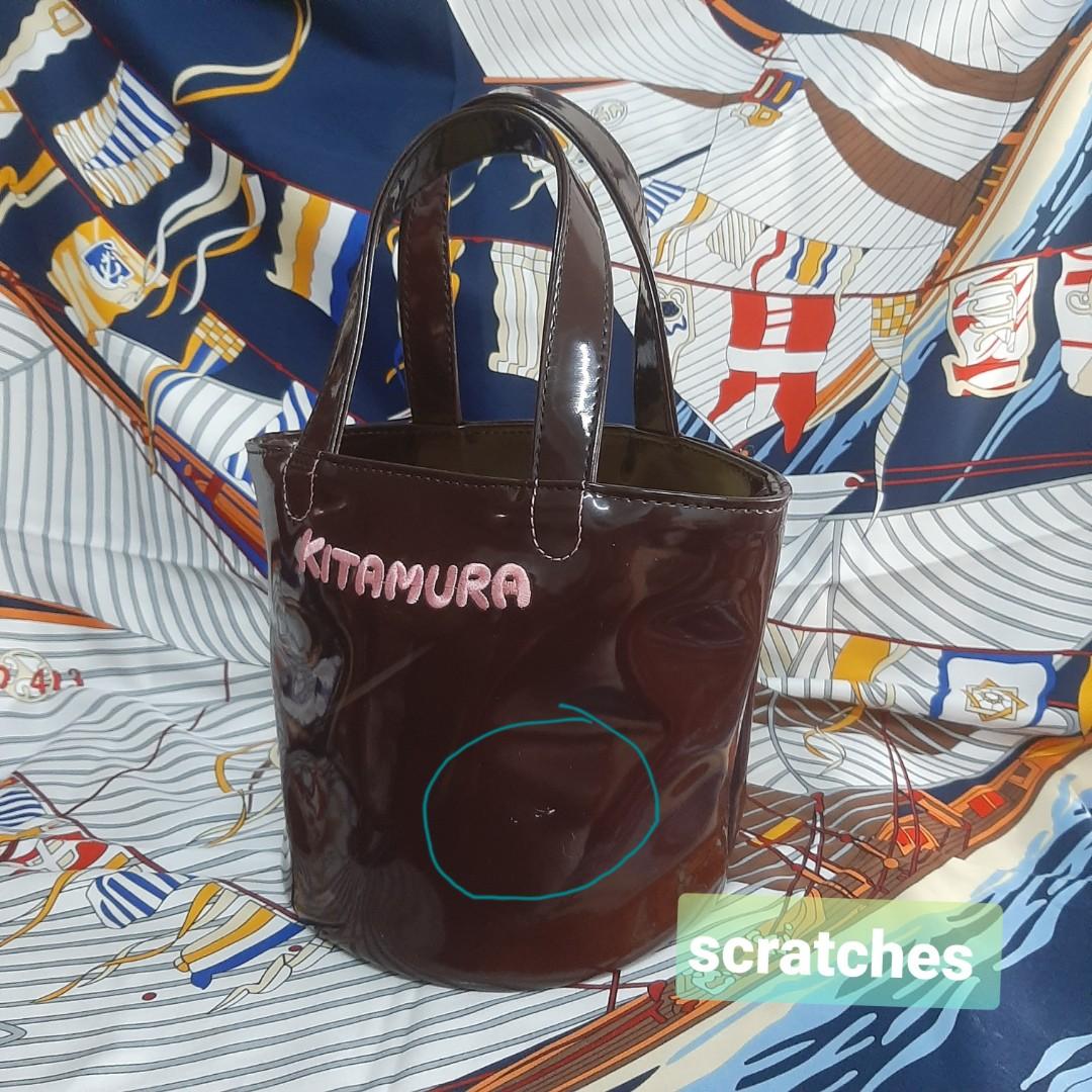 Kitamura Motomachi bright brown mini Tote bag stitching embroidery made ...