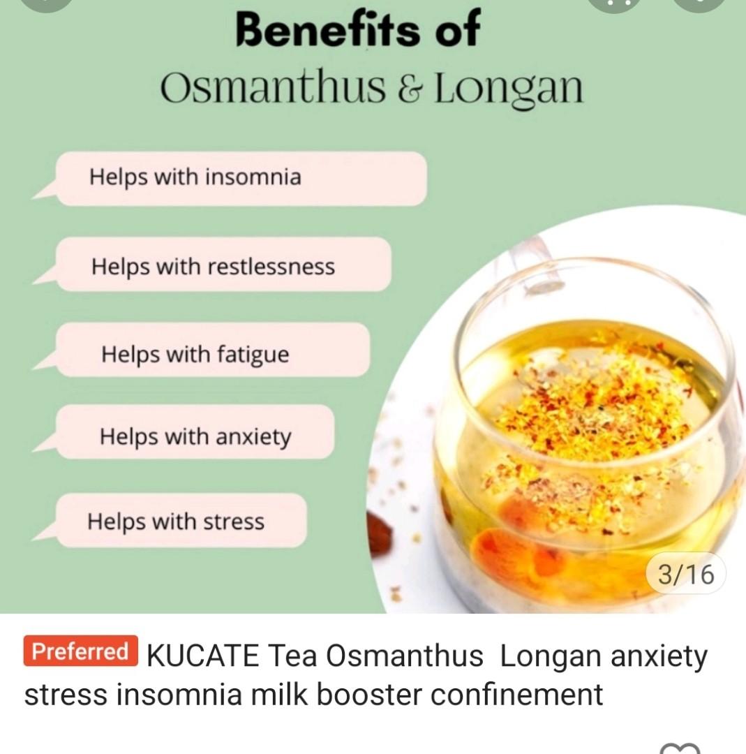 Kucate Osmanthus & Longan Stress Free, Caffeine Free Antioxidant Tea ...