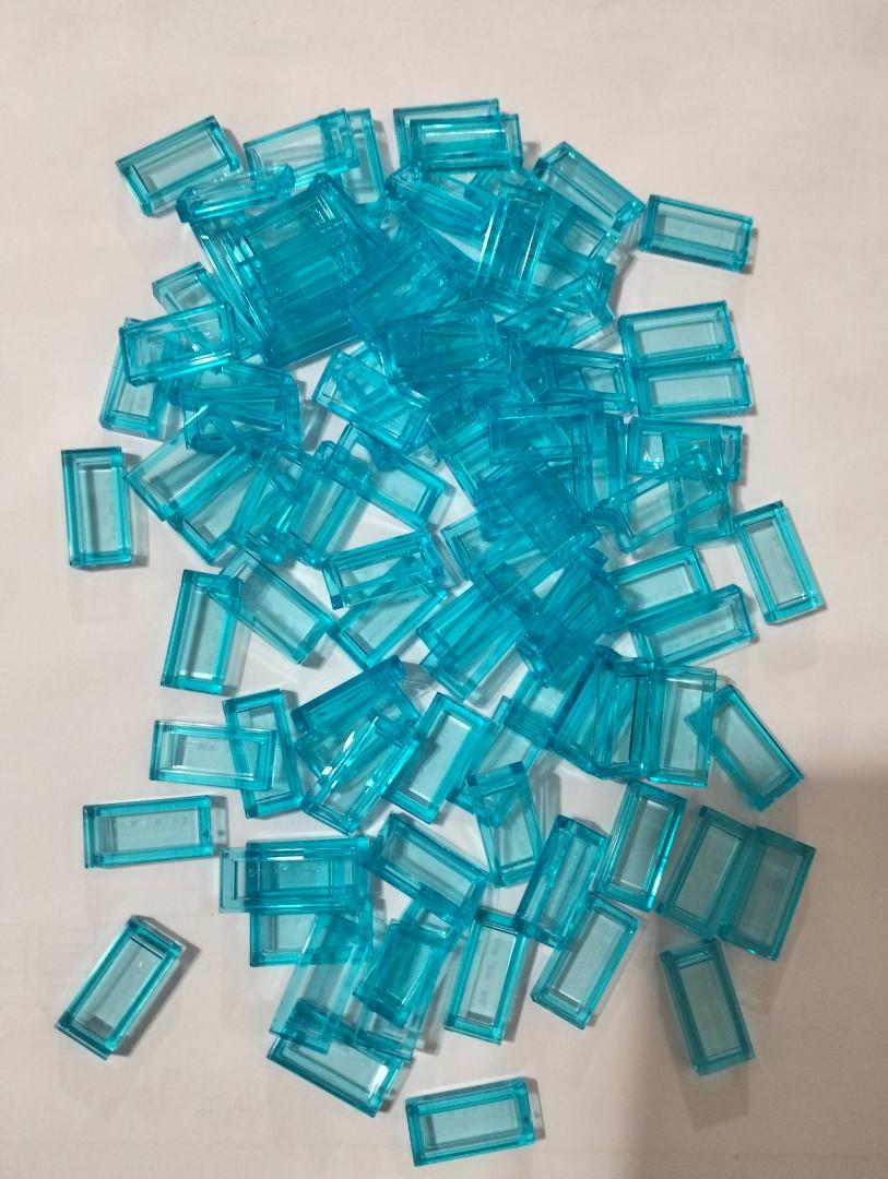 Lego 1x2 tiles transparent blue, Hobbies & Toys, Toys & Games on Carousell
