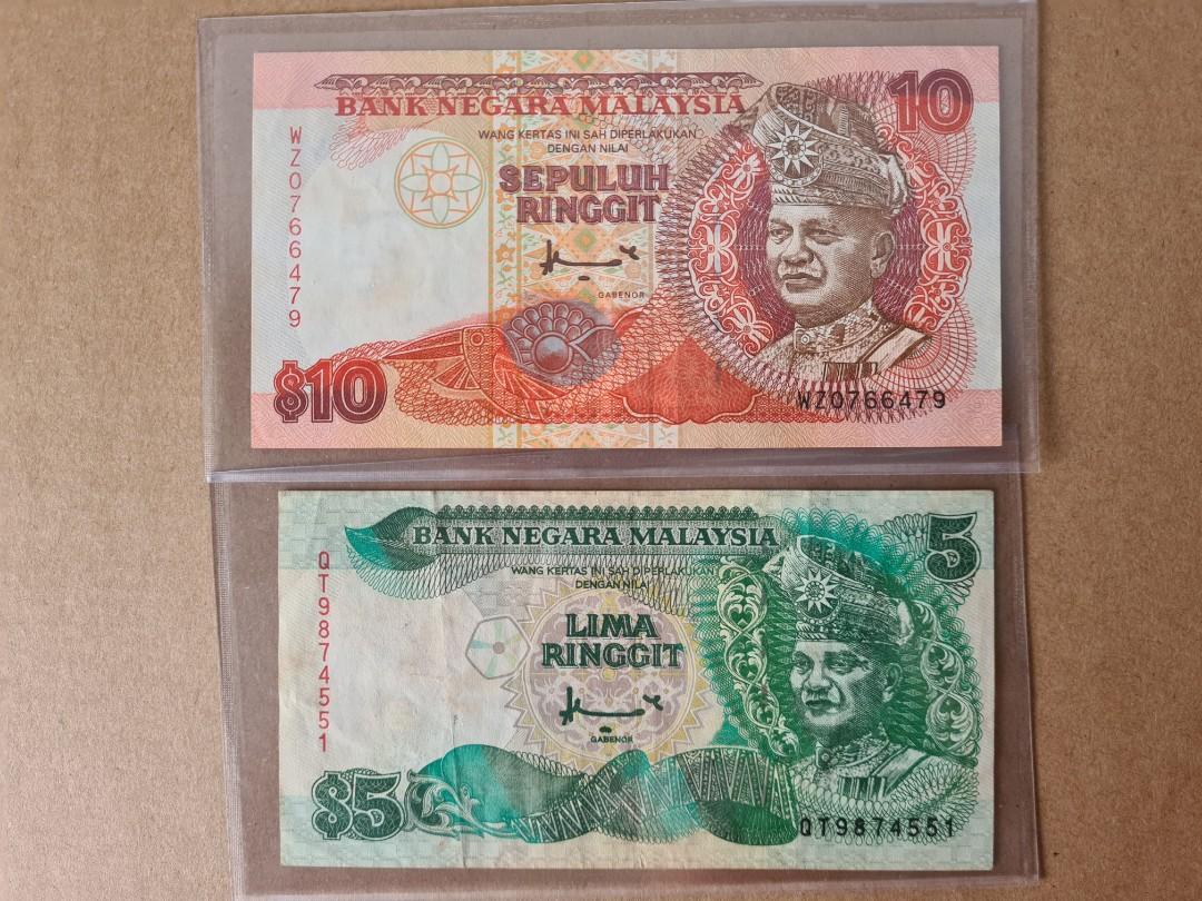 Malaysia 10 ringgit and 5 ringgit, Hobbies & Toys, Memorabilia ...