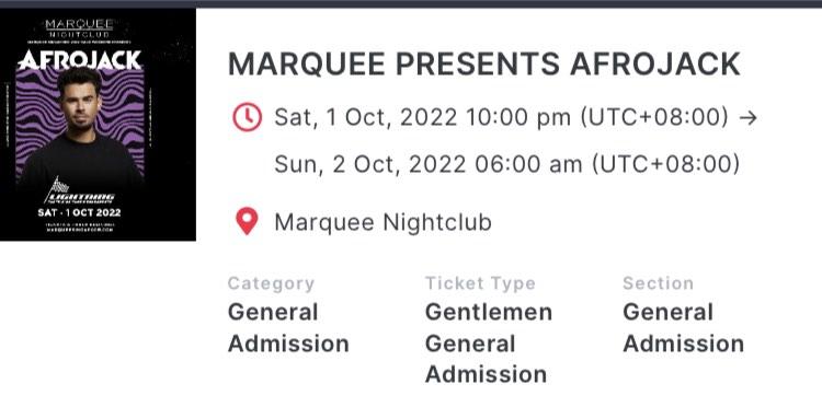 Marquee- Afrojack, Tickets & Vouchers, Event Tickets on Carousell