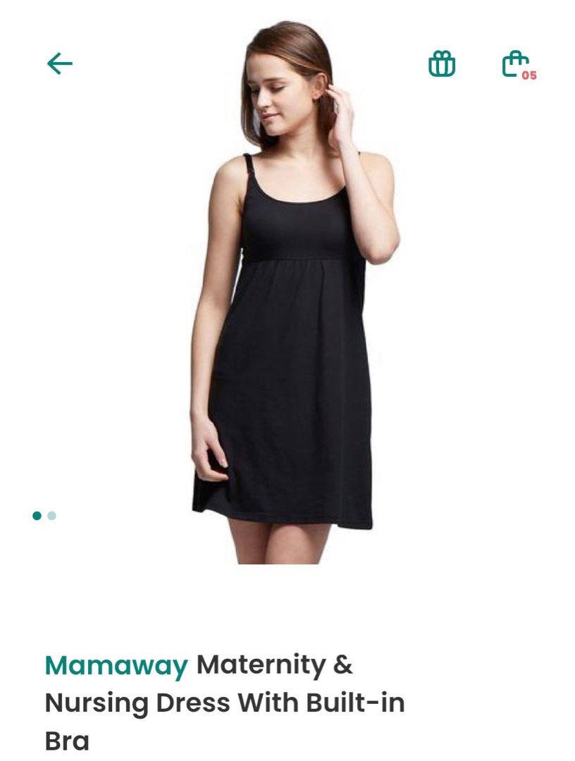 Maternity and Nursing Dress Mamaway Large w Built in Bra, Women's ...