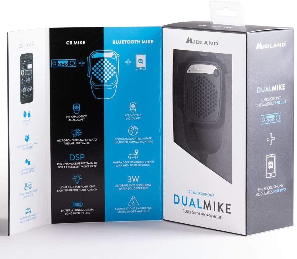 Midland Dual Mike Digital Bluetooth CB Microphone Pre-Amplified with 4 ...
