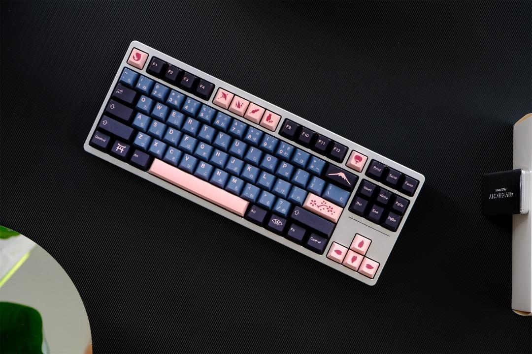 Night Sakura Keycaps | 134 Keys | Cherry Profile | PBT Dye-Sub | Royal ...