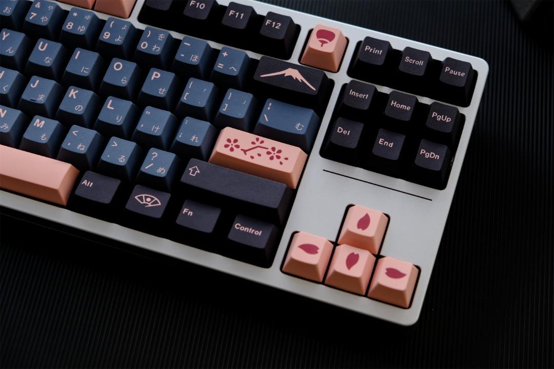 Night Sakura Keycaps | 134 Keys | Cherry Profile | PBT Dye-Sub | Royal ...