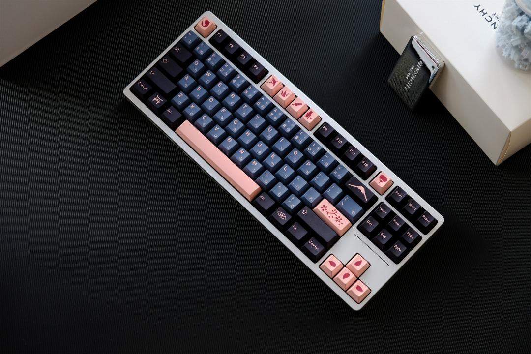 Night Sakura Keycaps | 134 Keys | Cherry Profile | PBT Dye-Sub | Royal ...