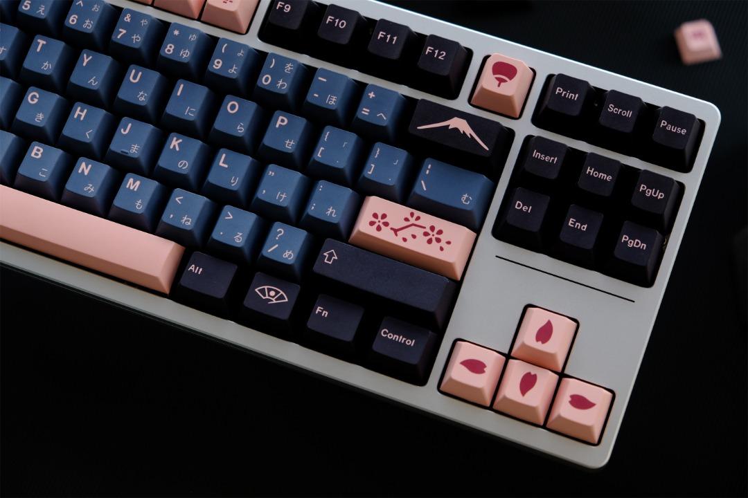 Night Sakura Keycaps | 134 Keys | Cherry Profile | PBT Dye-Sub | Royal ...