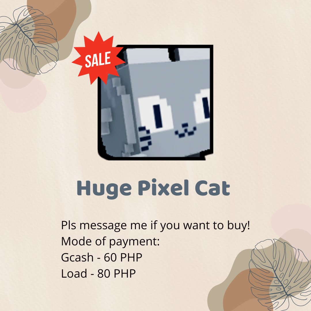Pet Simulator X Exclusive Huge Pixel Cat, Video Gaming, Video Games ...