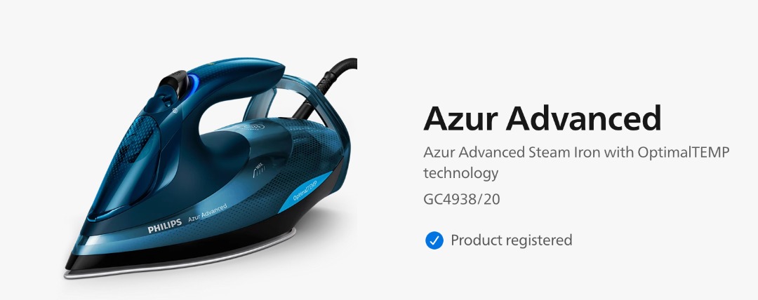 Philips Azur Advanced Iron 4938, TV & Home Appliances, Irons & Steamers ...