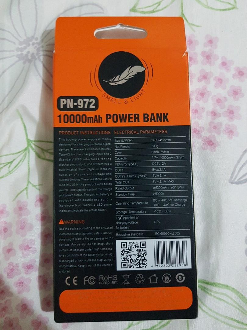 Pineng PN-972 10000mAh power bank, Mobile Phones & Gadgets, Mobile & Gadget Accessories, Power ...