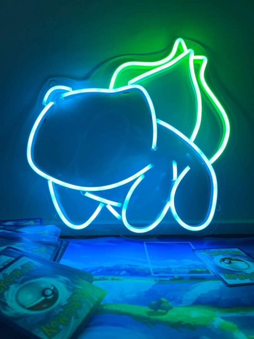 Pokemon Neon Lights Bulbasur, Furniture & Home Living, Home Decor, Wall ...