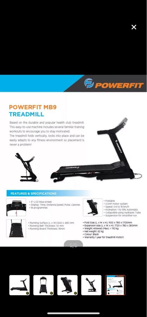 Powerfit Treadmill, Sports Equipment, Exercise & Fitness, Cardio ...