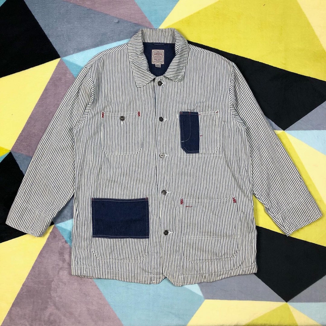 Pract Studio American Style Workwear Hickory Jacket, Men's Fashion ...