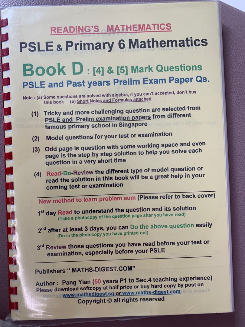PSLE maths, Hobbies & Toys, Books & Magazines, Assessment Books on ...
