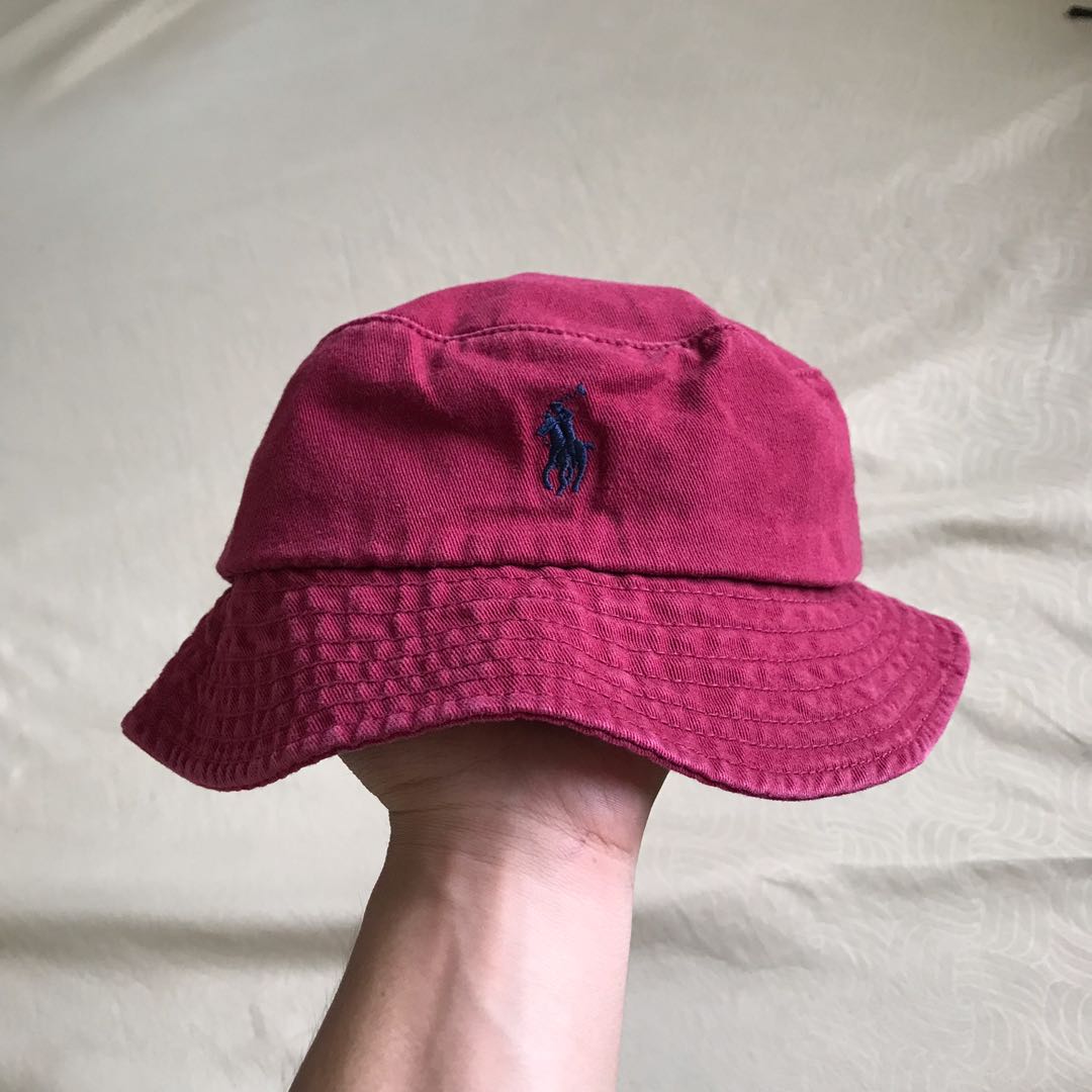 Ralph Lauren Bucket Hat (Maroon), Women's Fashion, Watches ...