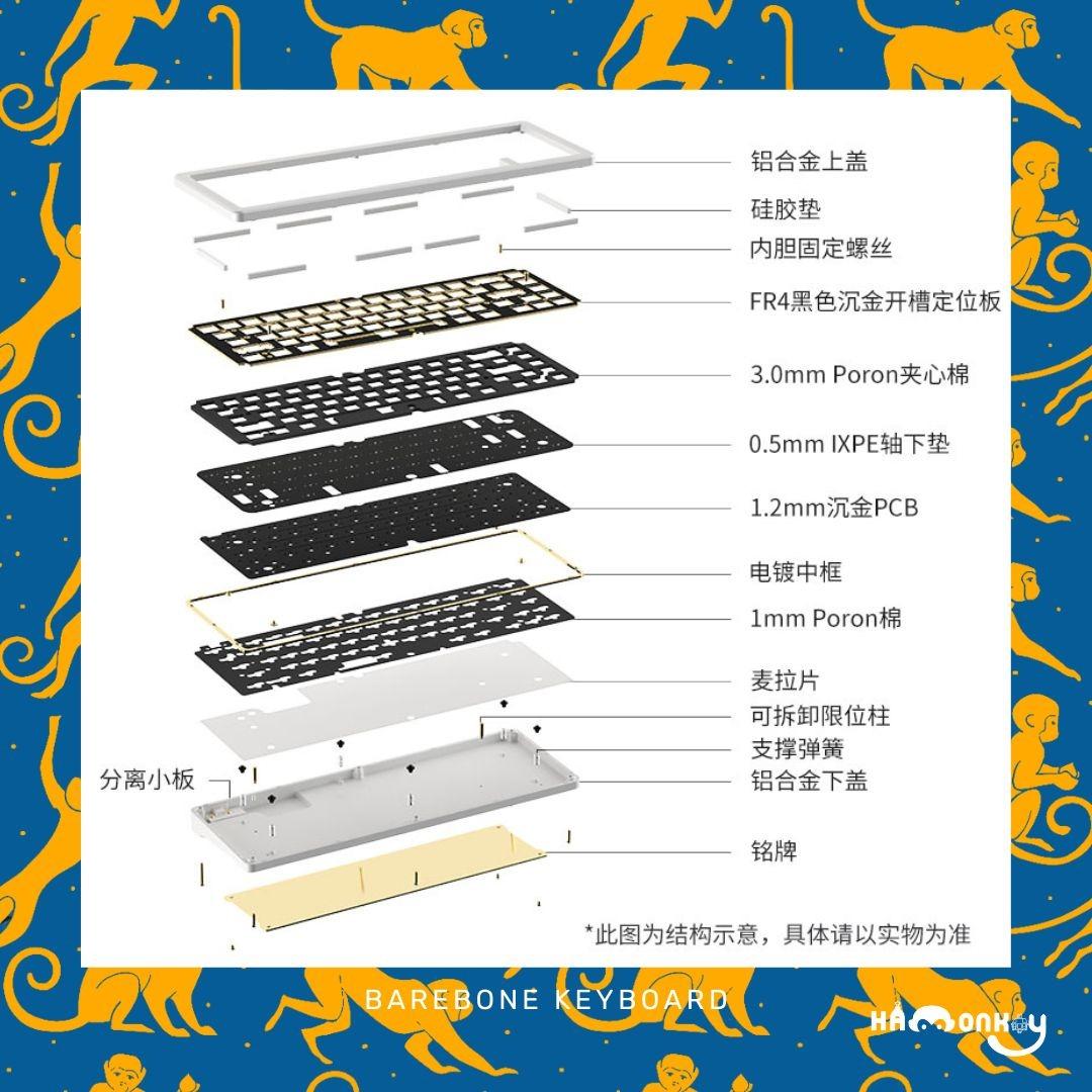 READY STOCK AKKO SPR67 (BARE BONE WITH BACK ALU WEIGHT) Keyboard Spring ...