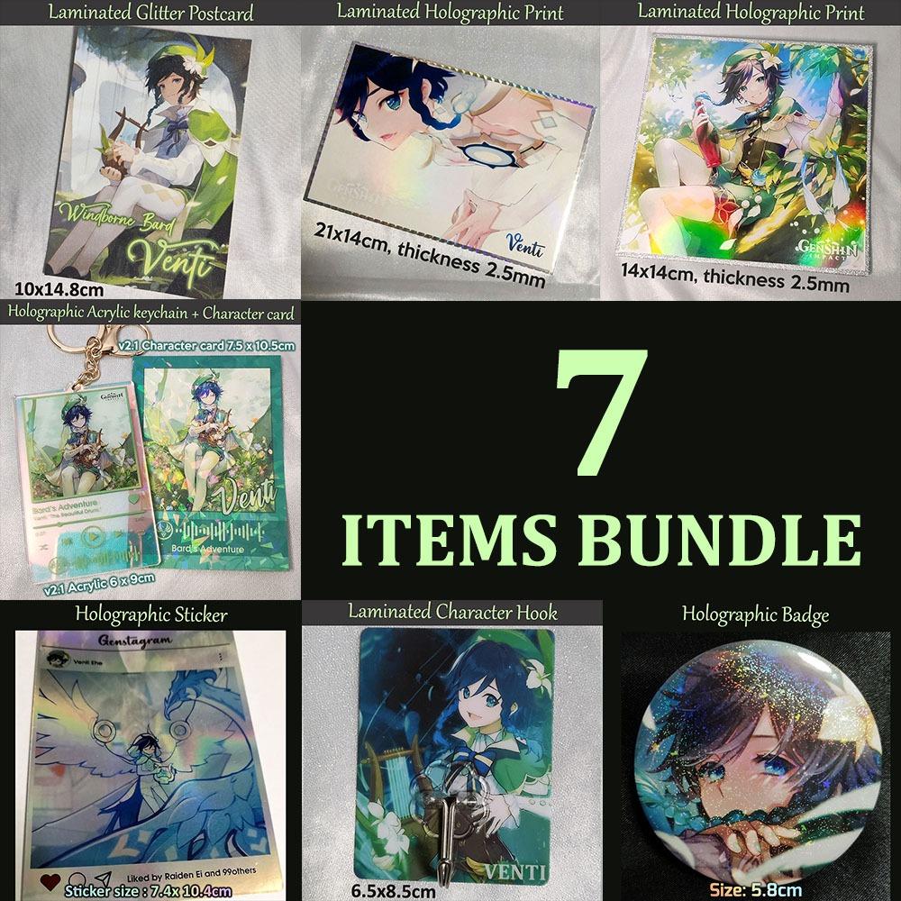 [READYSTOCKS] Genshin Impact Venti Merch Set Genshin Venti Gift Set Venti Art Print Venti ...