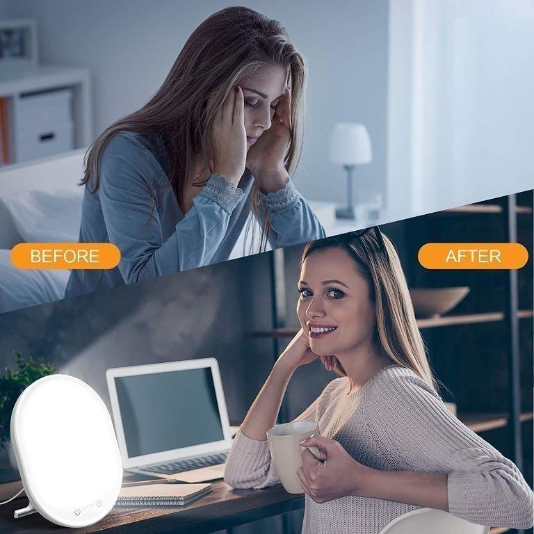 SAD Lamp, GeMoor Sad Light Therapy Lamp, 10000 Lux Sad Light Box with 3 ...