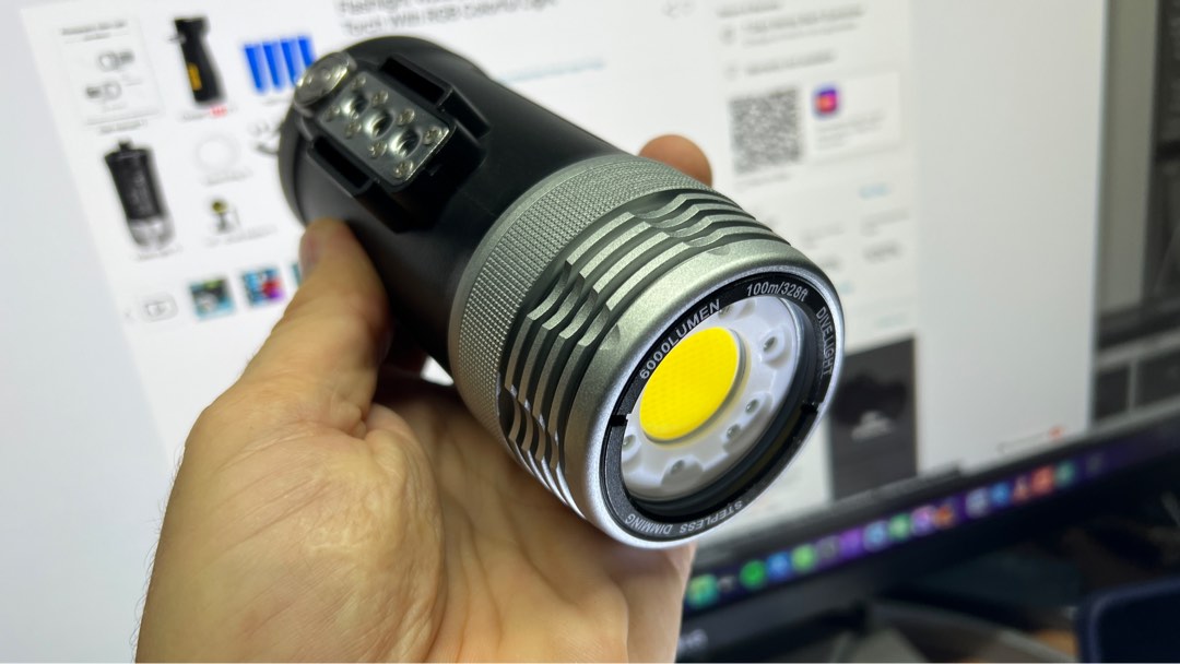 New Seafrogs MK-02 scuba diving video flashlight 6000 lumen underwater ...