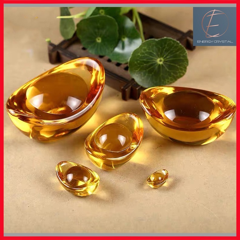 SG Ingots Citrine Crystal Ingots For Treasure Bowl Big Yellow Glass ...