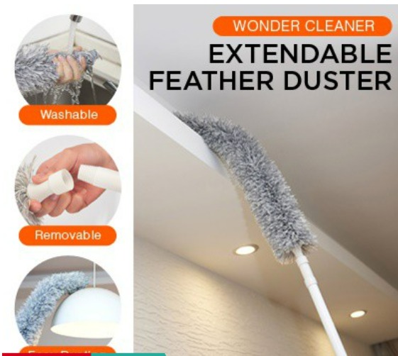 (SG SELLER) Wonder Cleaner Bendable Extendable Fluffy Feather Duster ...