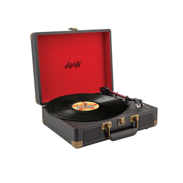Signify Retro Turntable Briefcase Black, Audio, Portable Music Players ...