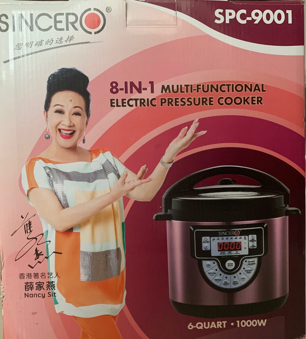 Sincero 8-in-1 Multi-functional Electric Pressure Cooker SPC-9001, TV ...