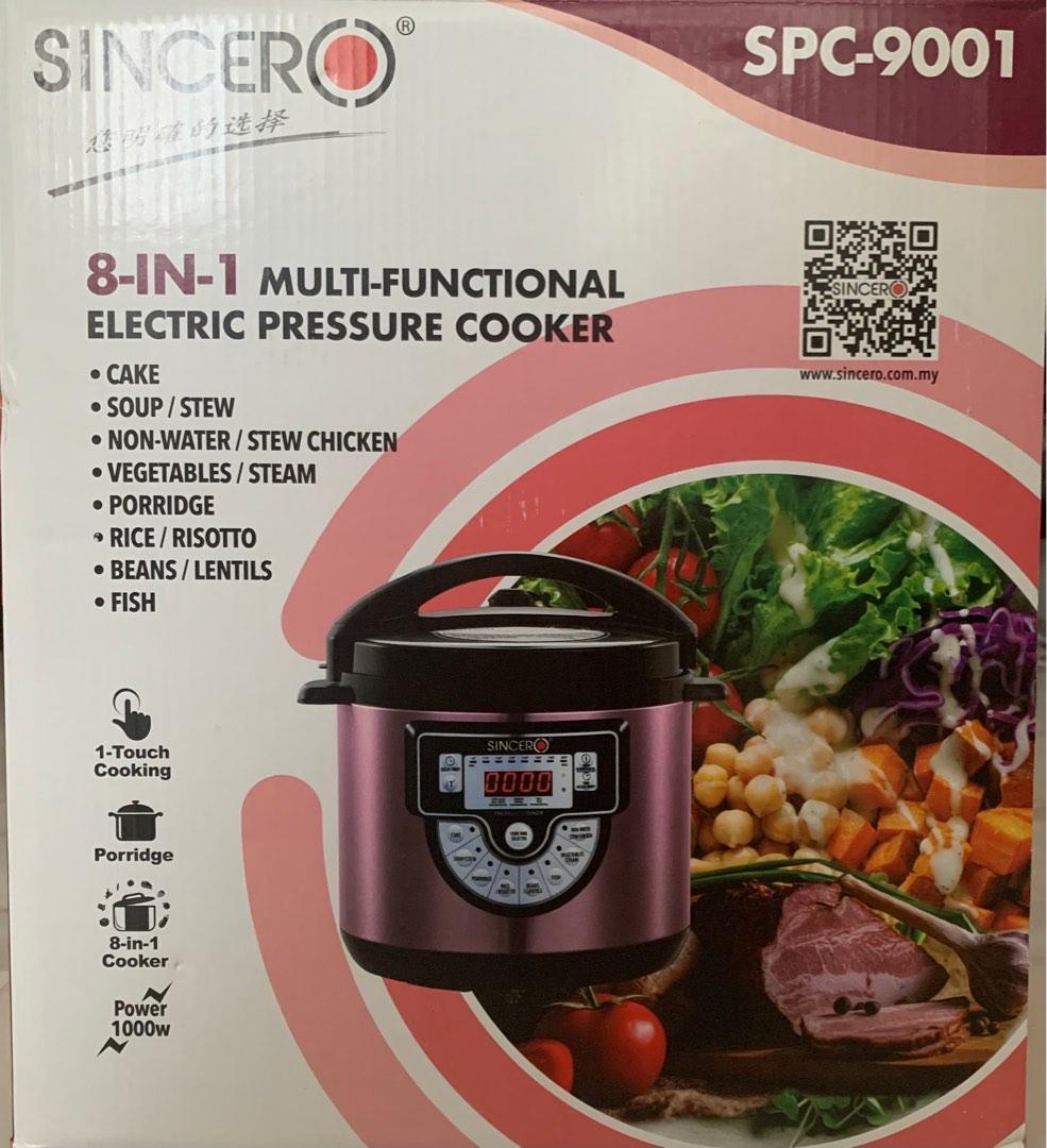 Sincero 8-in-1 Multi-functional Electric Pressure Cooker SPC-9001, TV & Home Appliances, Kitchen ...