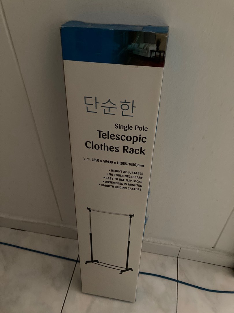 Single Pole Telescopic Clothes Rack, Furniture & Home Living, Furniture ...