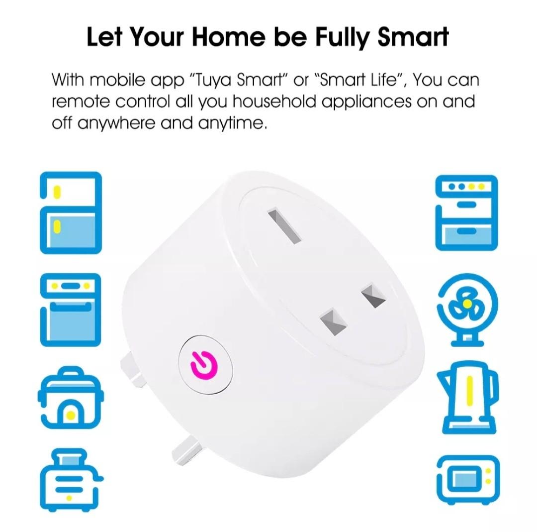 Smart Plug 16A UK Socket WiFi Tuya Smart Life, TV & Home Appliances ...