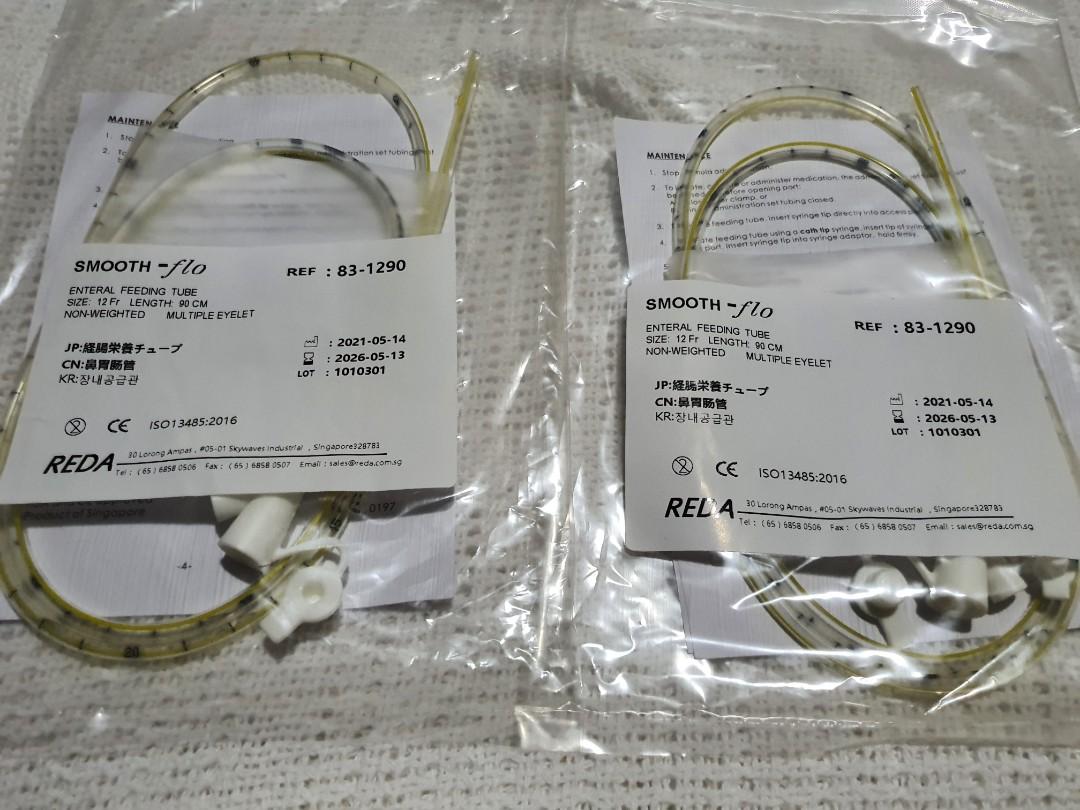 Smooth-flo Enteral feeding tube 12F, free box of latex gloves, Health ...