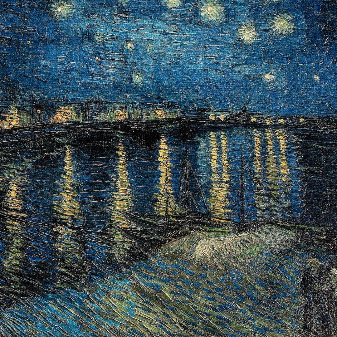 STARRY NIGHT OVER THE RHONE BY VINCENT VAN GOGH (GOLD GILDED) 2OZ COIN ...