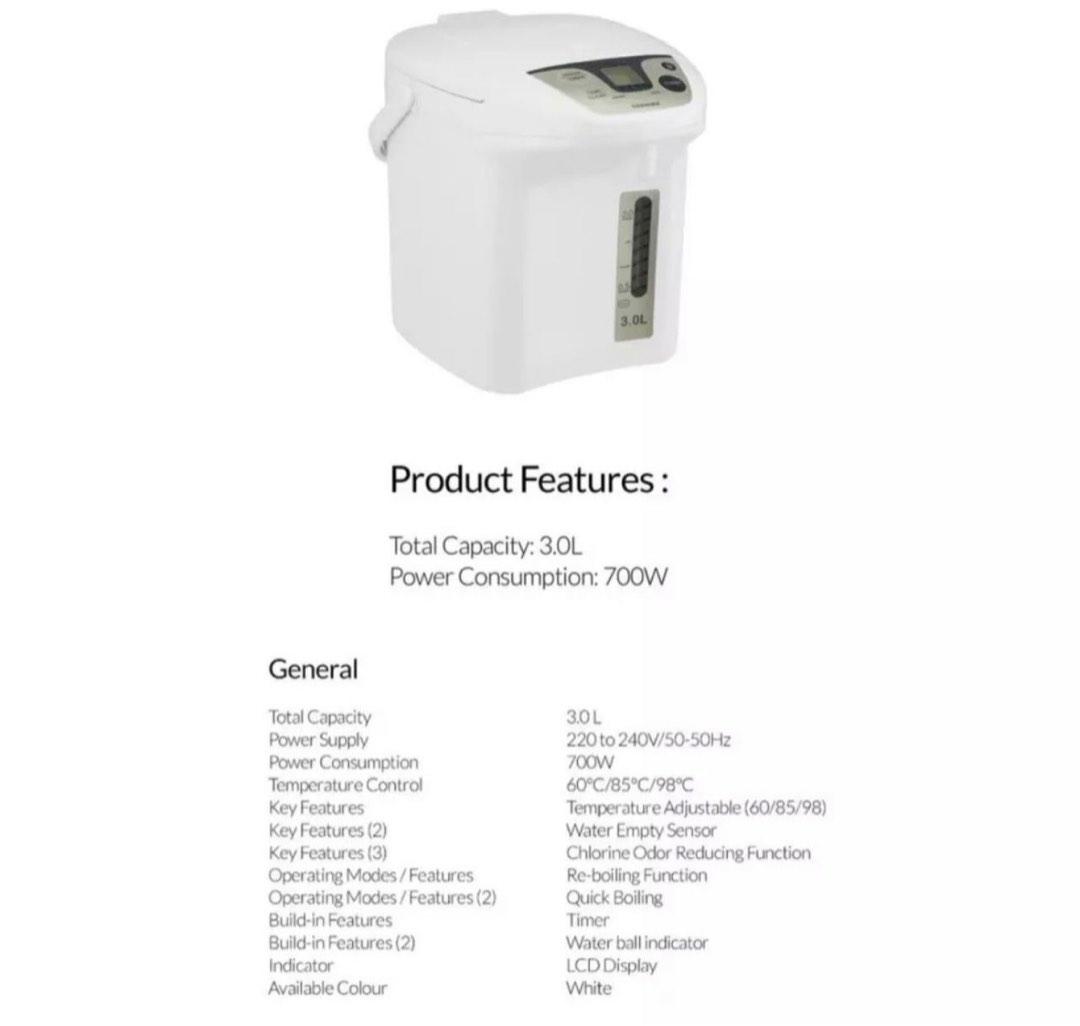 TOSHIBA PLK30FLEIS ELECTRIC AIRPOT (3.0L) Brand New Display Set $75, TV & Home Appliances ...