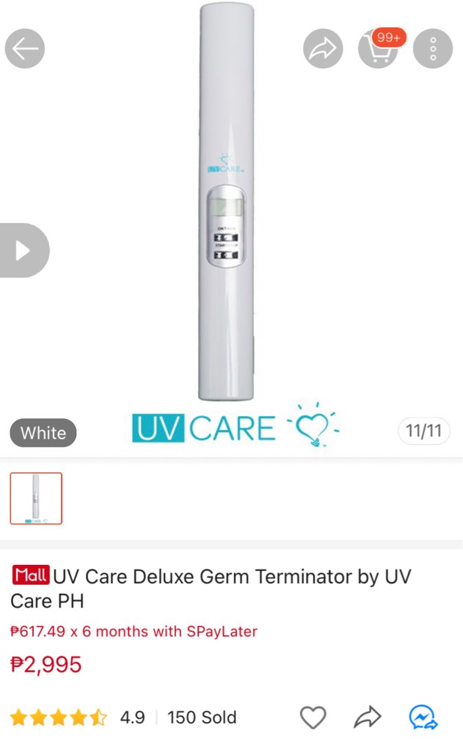 UV Care Deluxe Germ Terminator, Beauty & Personal Care, Sanitizers & Disinfectants on Carousell