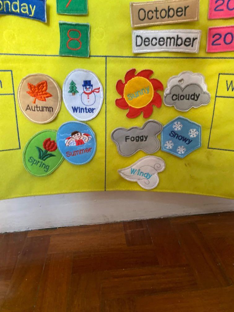 Velcro Date and Weather Chart for toddlers, Hobbies & Toys, Toys ...