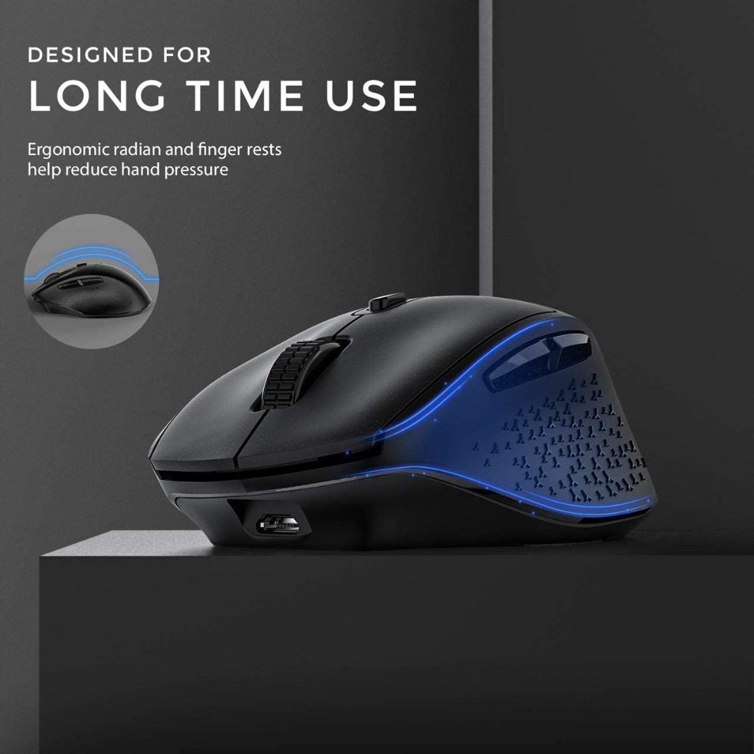 VicTsing Wireless Mouse Rechargeable, Big Size Comfortable Ergonomic ...