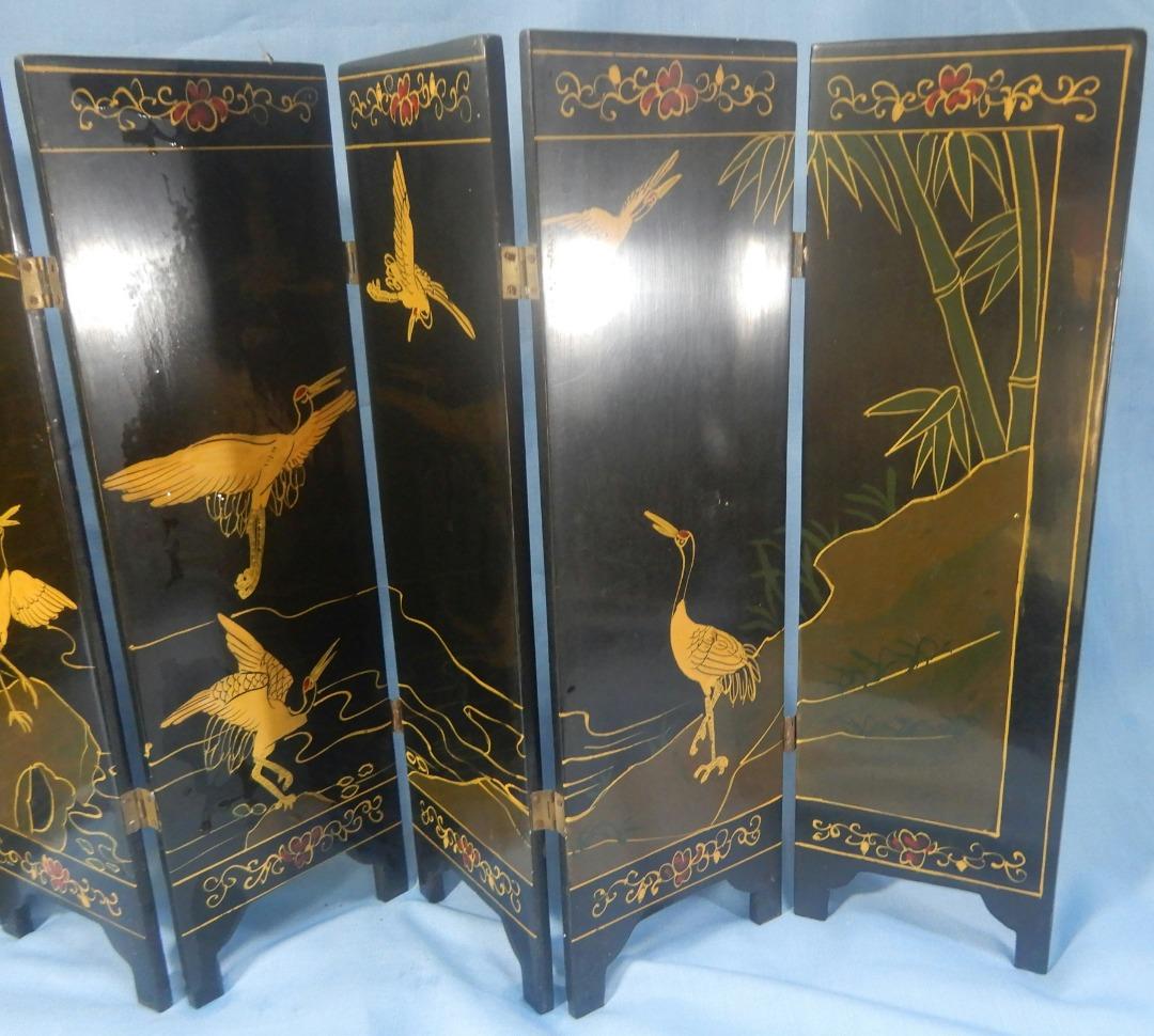 Vintage Chinese lacquer table screen circa mid 20th Century retired ...