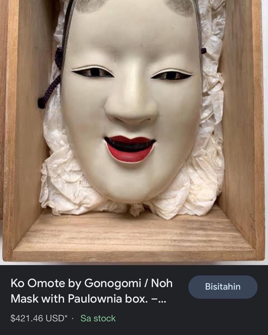 Vintage Japanese Mask Noh Mask/ KO-Omote Hannya Okina, Hobbies & Toys ...