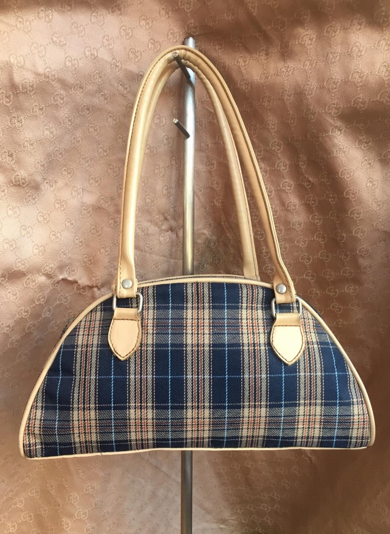 Vintage plaid bowling bag, Women's Fashion, Bags & Wallets, Shoulder ...