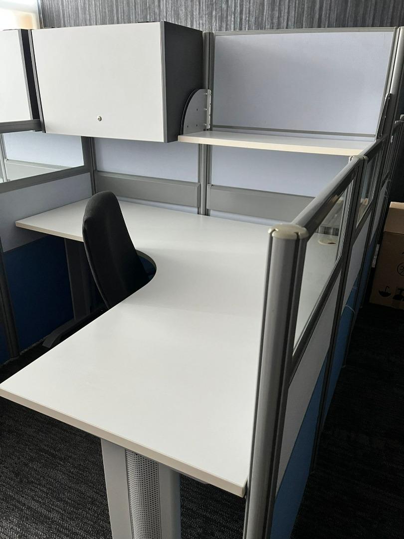 4 Working Stations Cabinet coming with 4 pedestals, Furniture & Home ...