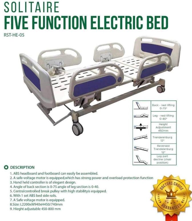 5 function electric bed, Health & Nutrition, Assistive & Rehabilatory ...