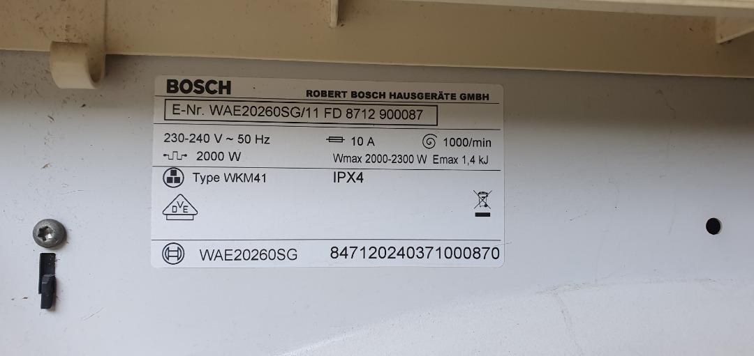 748 Bosch Washing Machine Parts for Sales -WAS28448ME/23 & WAE20260SG ...