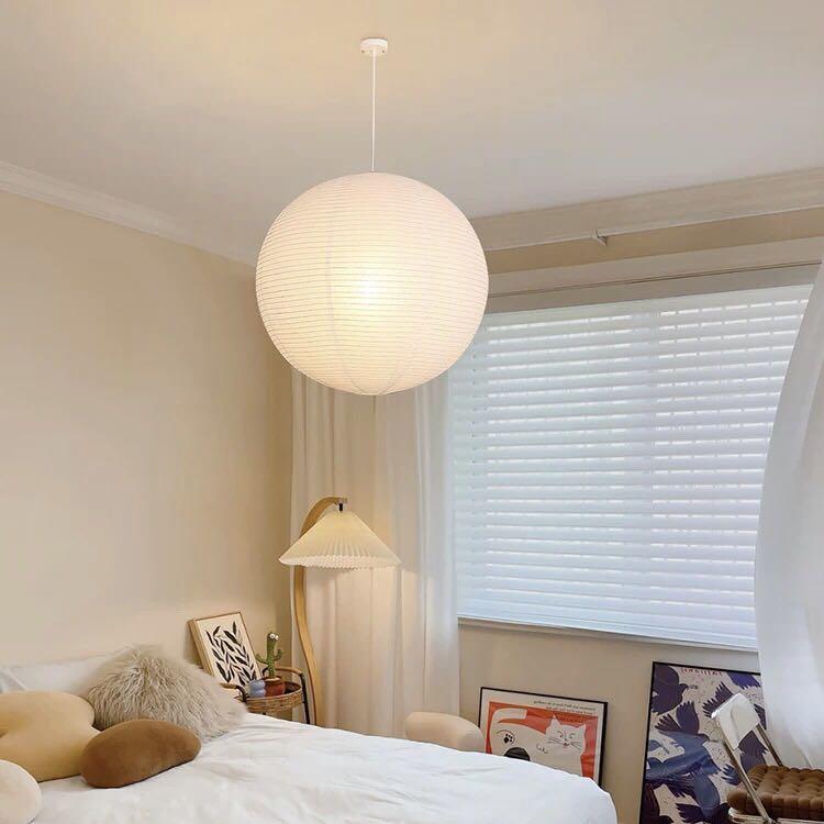 日式 日系 和風 Muji 無印風 簡約 紙 吊燈 北歐 月球 Moon ceiling lamp lighting chandelier ...