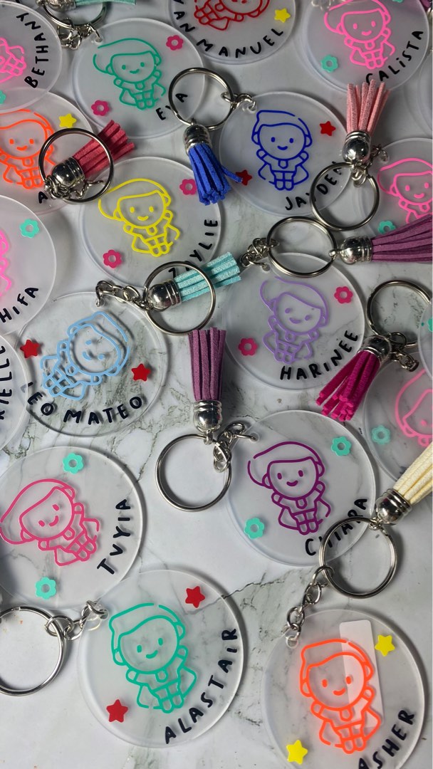 Acrylic Keychains | Goodie bags | Customised Name keychain Acrylic ...