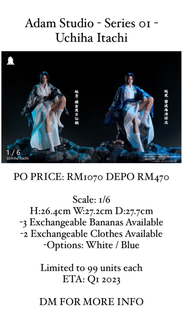 Adam Studio - Series 01 - Uchiha Itachi, Hobbies & Toys, Toys & Games on Carousell