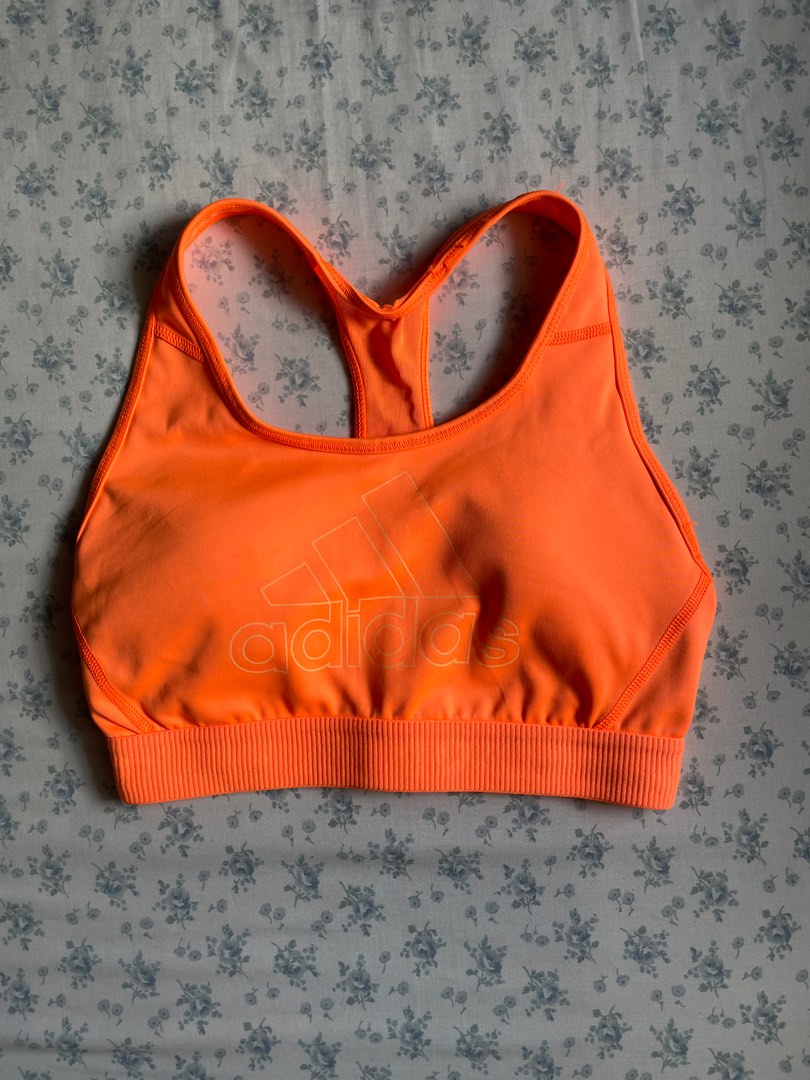 Adidas Neon Orange Sports Bra, Women's Fashion, Activewear on Carousell