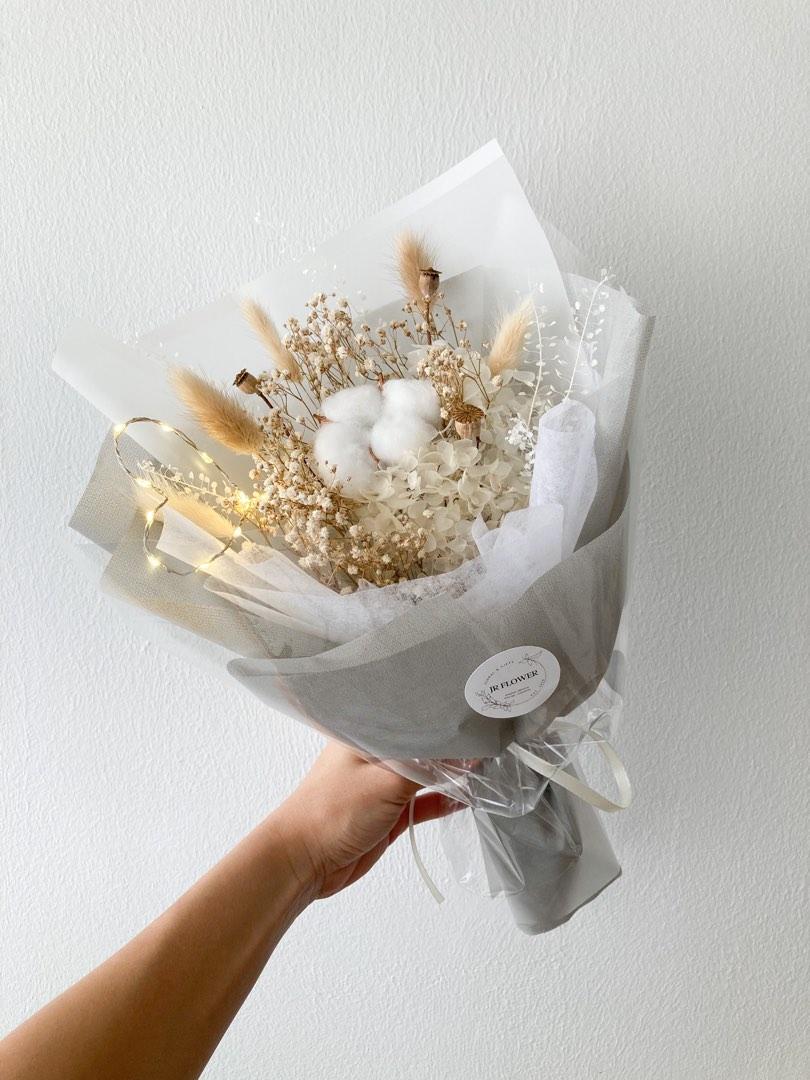 Aesthetic Dried Flower Bouquet | Cotton Flower, Hobbies & Toys ...